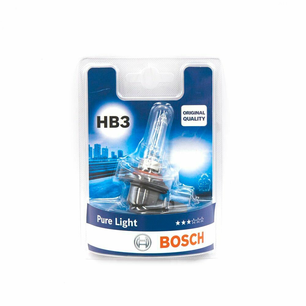 Лампа BOSCH 5W 12V 1 987 301 062 блистер 1шт HB3 12V 60W pure light BOSCH 1 987 301 062