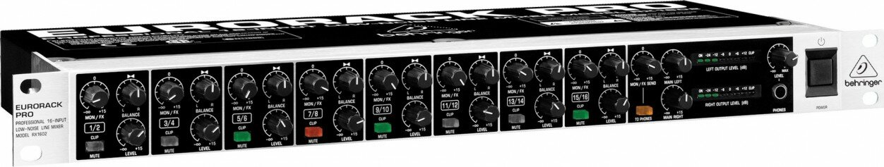 Рэковый микшер BEHRINGER EURORACK PRO RX1602, для сведения сигналов
