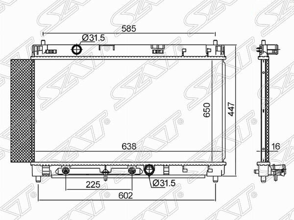 Радиатор SAT TY000W90 Toyota Ractis 05-16 / Vitz 05-20