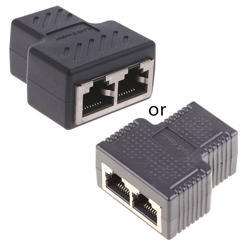 Разъём-разветвитель RJ45 (1–2), Черный