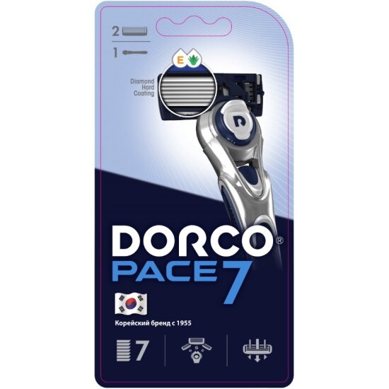 Бритвенный станок Dorco Pace 7, 2 сменные кассеты.