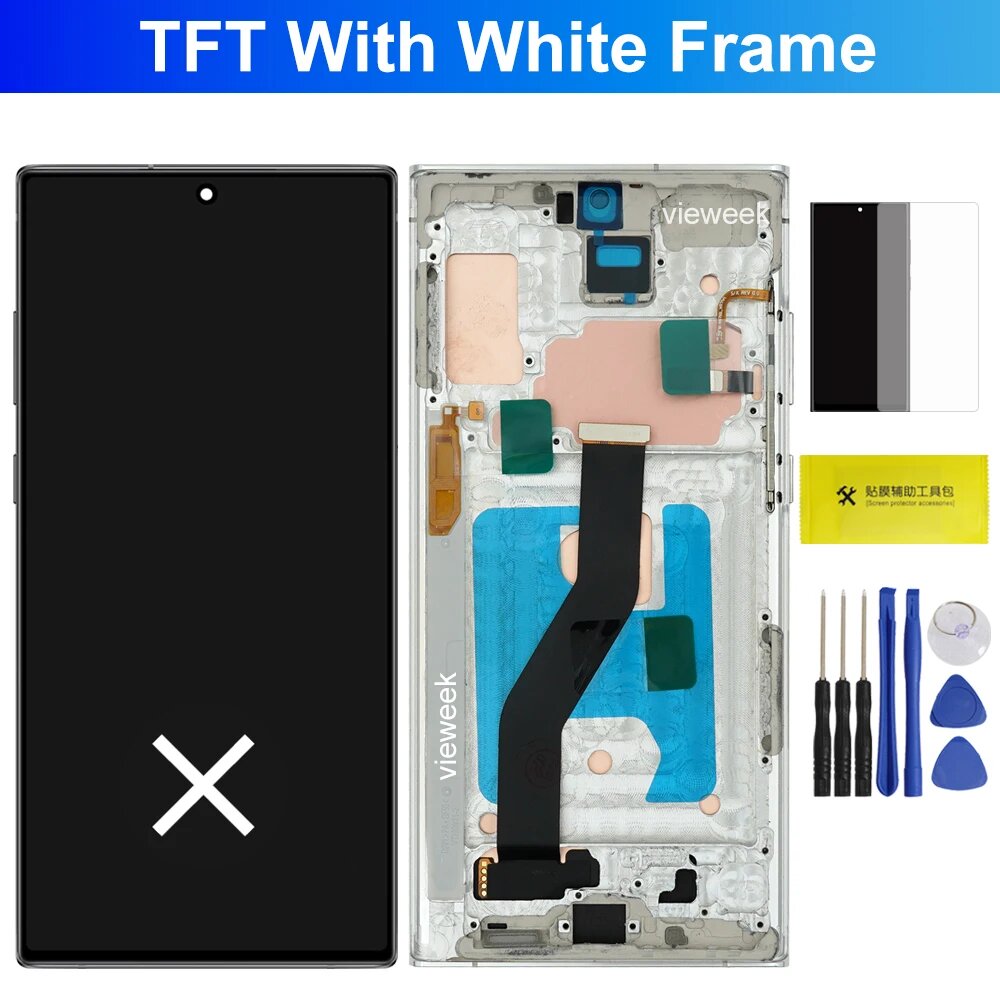 Samsung Galaxy Note 10 Plus N975F TFT экран в сборе, серебриная рамка