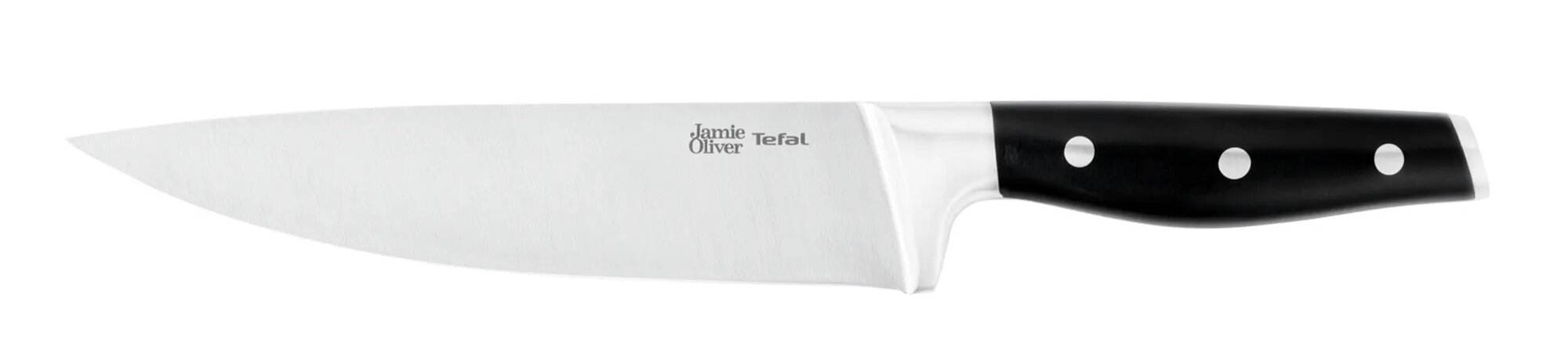 Шеф-нож Tefal Jamie Oliver черный/нержавеющая сталь, 20 см, для нарезки, шинковки и обработки различных продуктов