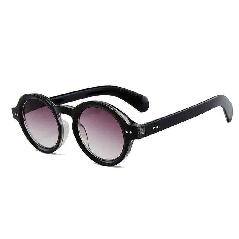 Ретро круглые солнцезащитные очки ZRGAE Black, +150, Черный