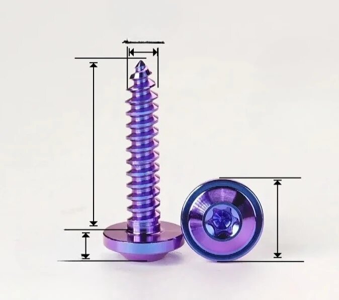 Саморезы титановые M5x15мм, Blue Purple