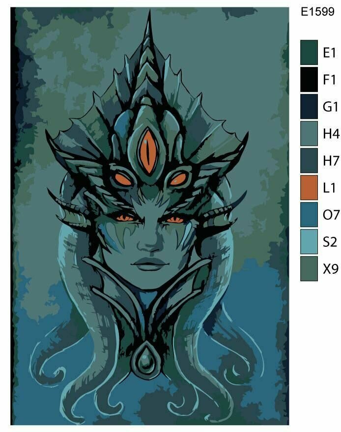 Детская картина по номерам E1599 "Игра Warcraft (Варкрафт). Королева Азшара" 20x30