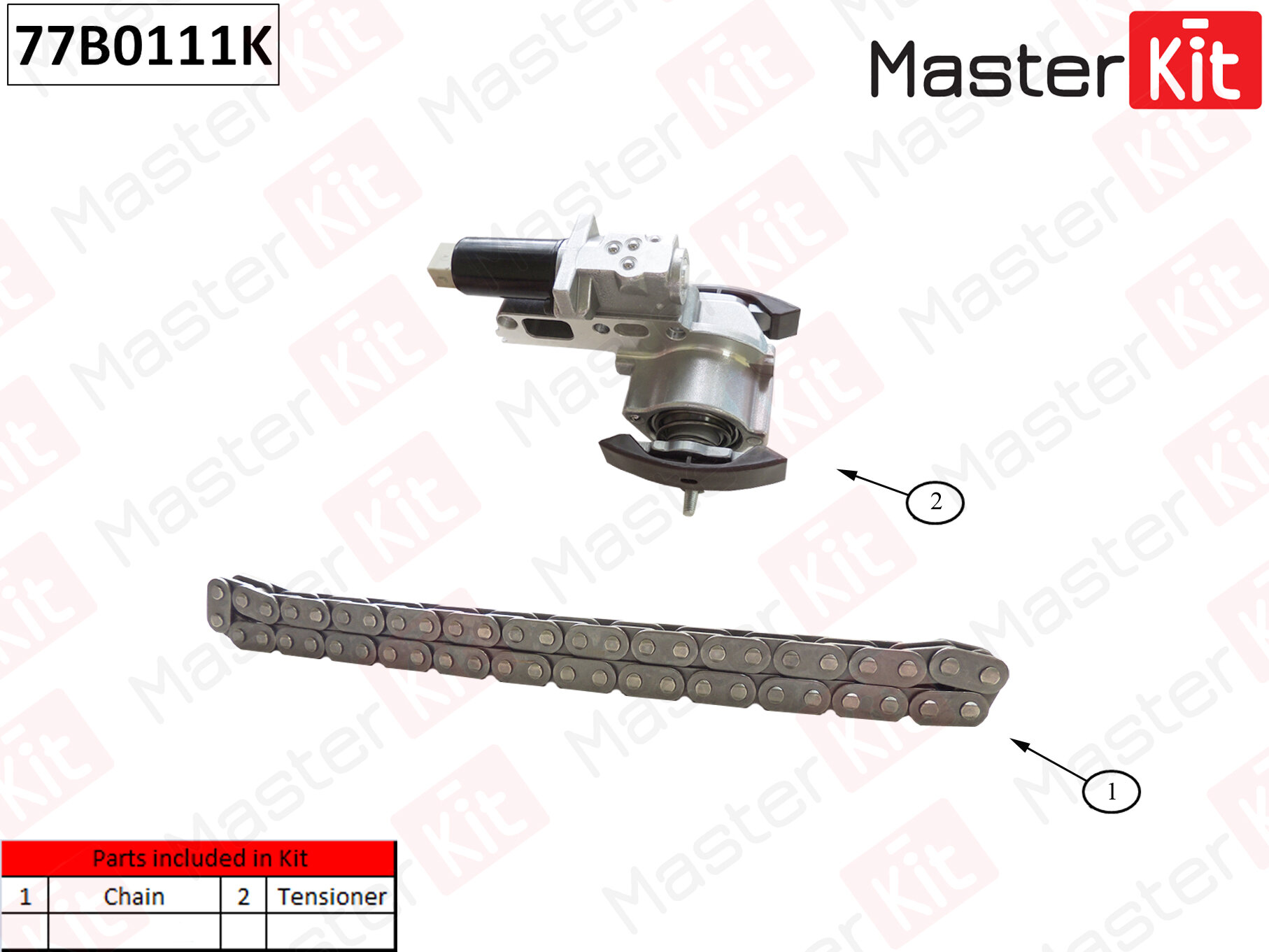 Комплект цепи распредвала Audi A4/S4, A6, TT, AGN, APG, MASTERKIT 77B0111K