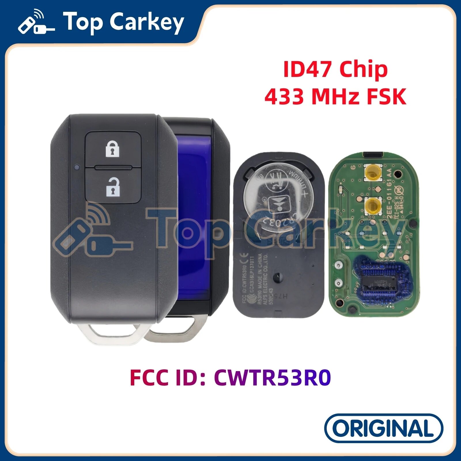 Смарт-ключ TopCarkey ID47 433MHz R53R0 для Suzuki