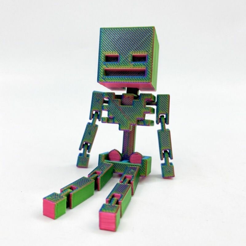 3D-печатный подвижный робот в стиле Minecraft игрушка-антистресс, настольный декор, подарок для детей и взрослых