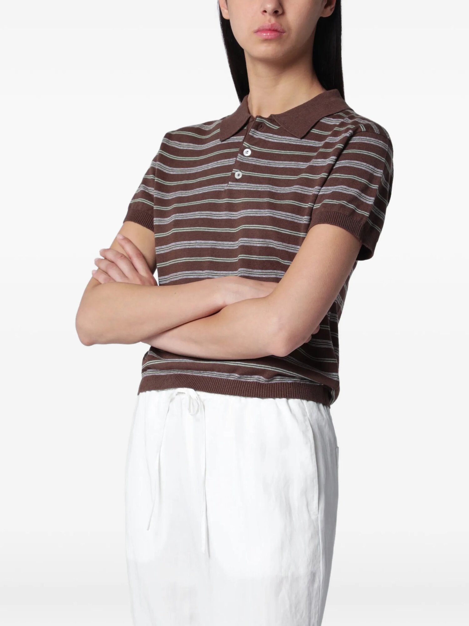 Свитер Striped polo-collar sweater