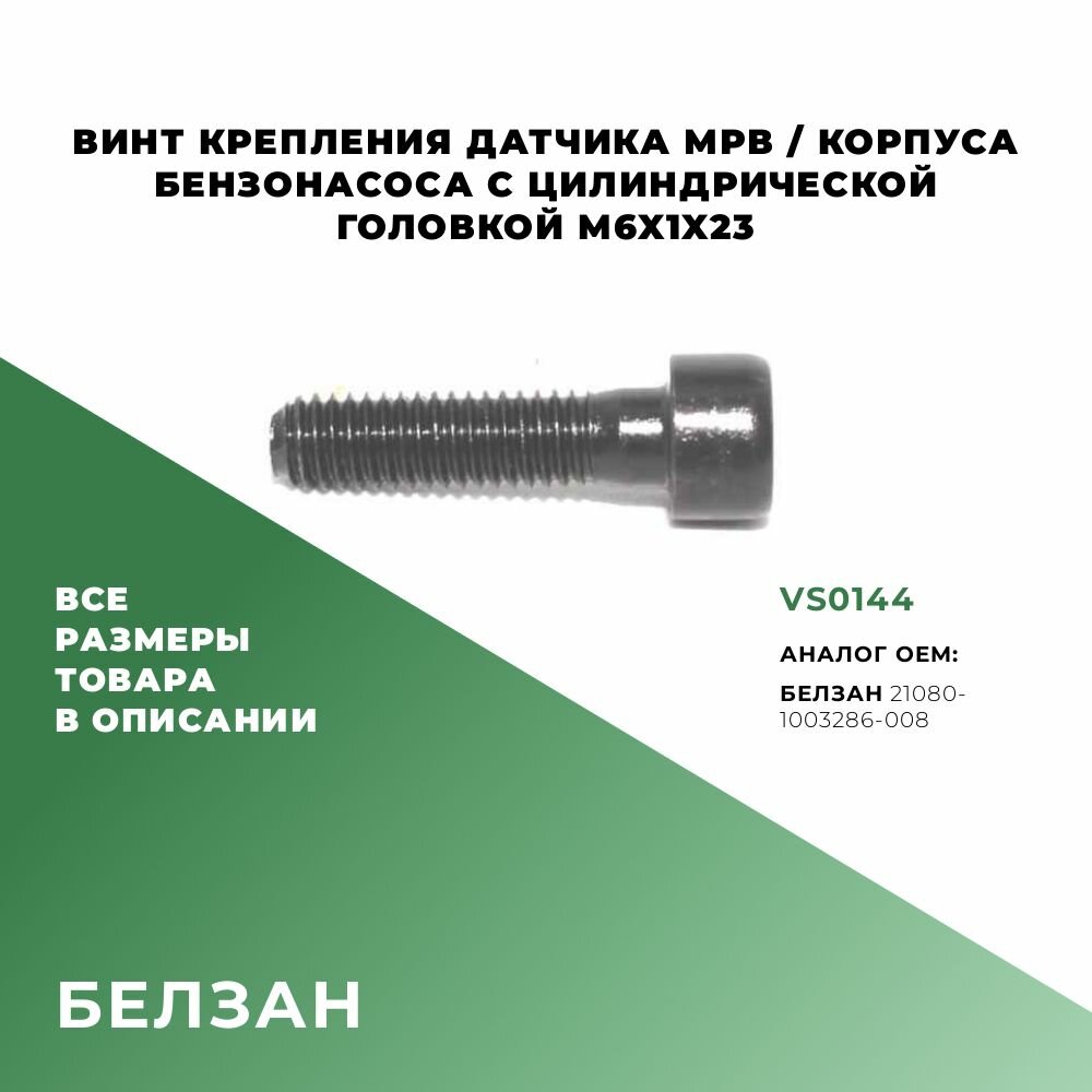 Винт датчика МРВ / корпуса бензонасоса с цилиндрической головкой M6х23х1; 5 шт; БелЗАН 21080-1003286-008; VS0144