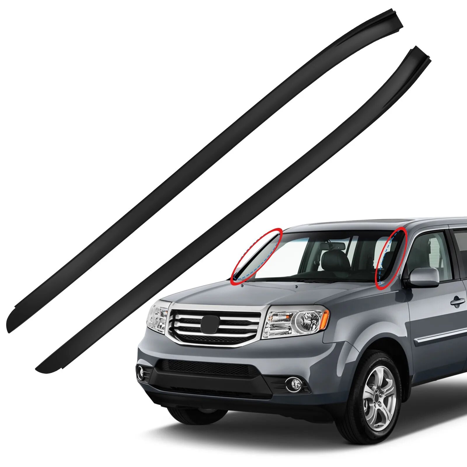 Молдинг-накладка на стойку лобового стекла, уплотнитель лобового стекла для Honda Pilot 2009-2015, 73162SZAA01ZA, 73152SZAA01ZA