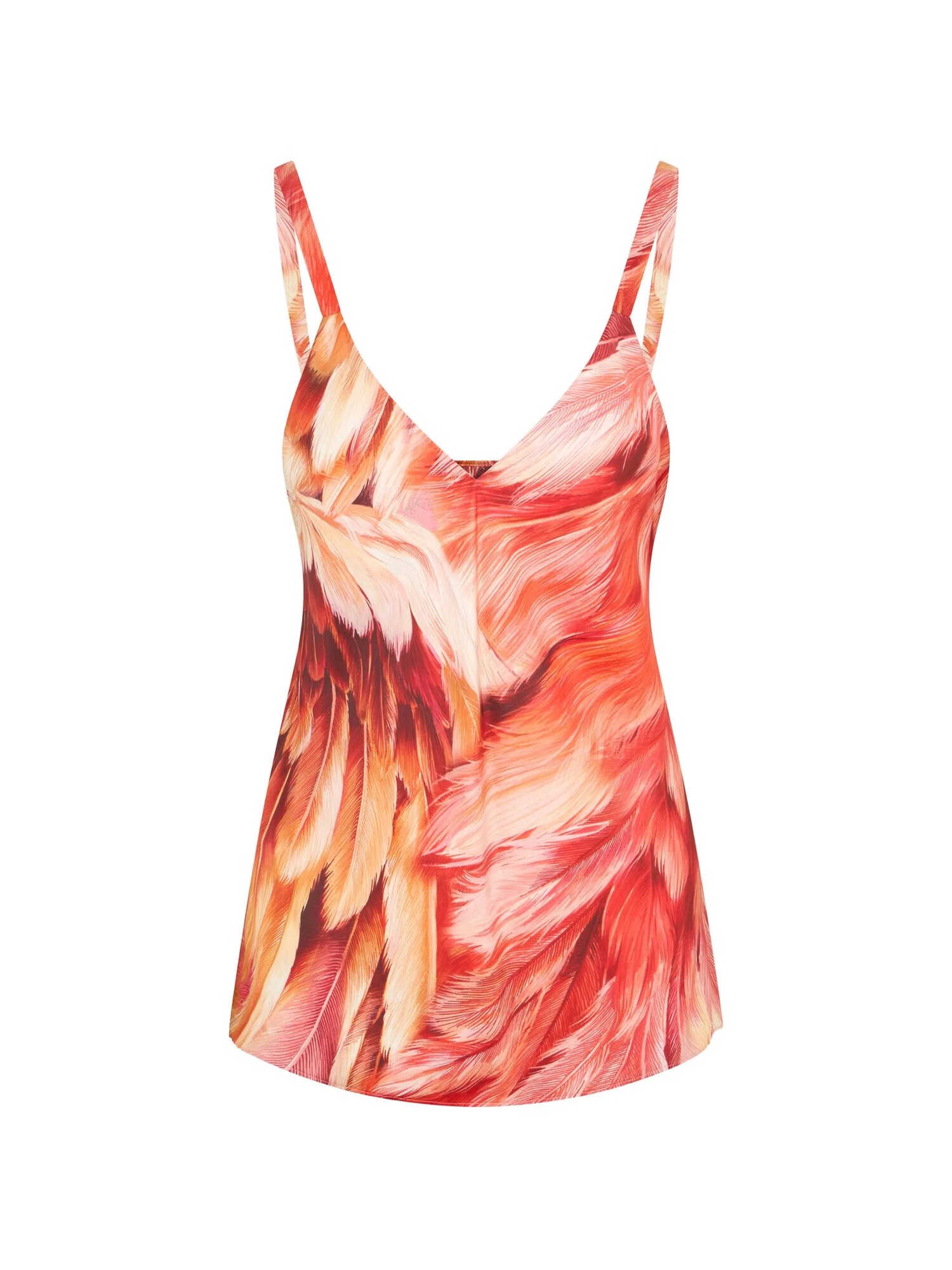 Топ Roberto Cavalli Feather-print silk top