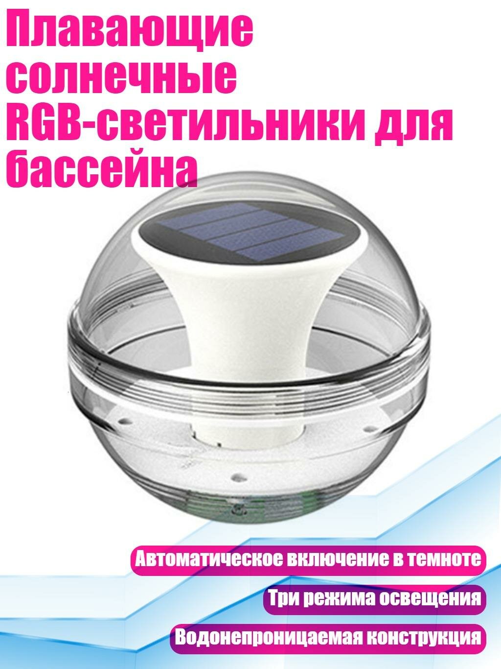 Плавающие солнечные RGB-светильники для бассейна