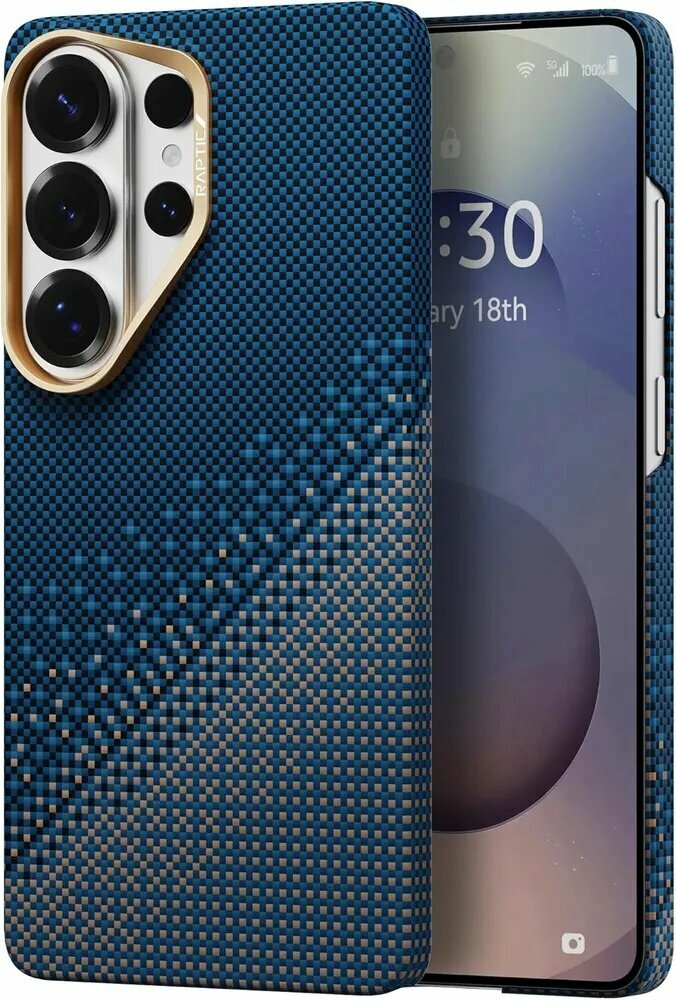 RAPTIC Aramid Skin для Samsung Galaxy S26 Ultra Чехол , с MagSafe, Построенный Dupont Kevlar Арамидное волокно, Алюминиевые камеры Protectio