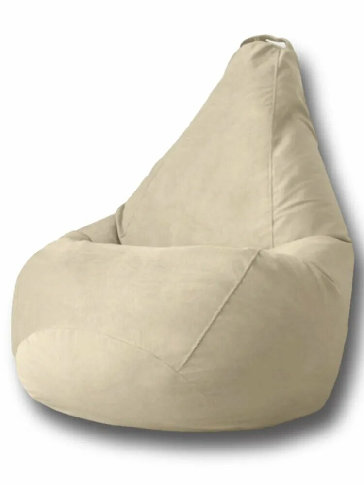 COOLPOUF Кресло-мешок Груша, Микровелюр, Размер XXL, кремовый