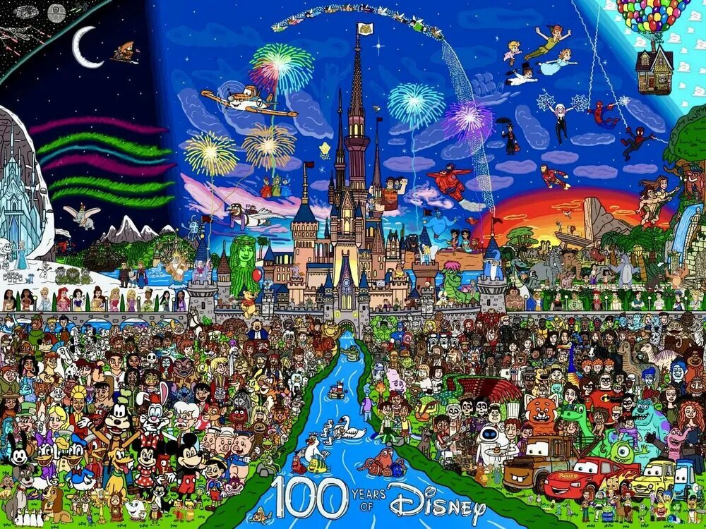 Головоломка 1000 деталей, Деревянные пазлы Игра-головоломка"Мультфильмы/Аниме/фильмы Диснея"Рождественский подарок на день рождения,50x70cm, Домашний декор