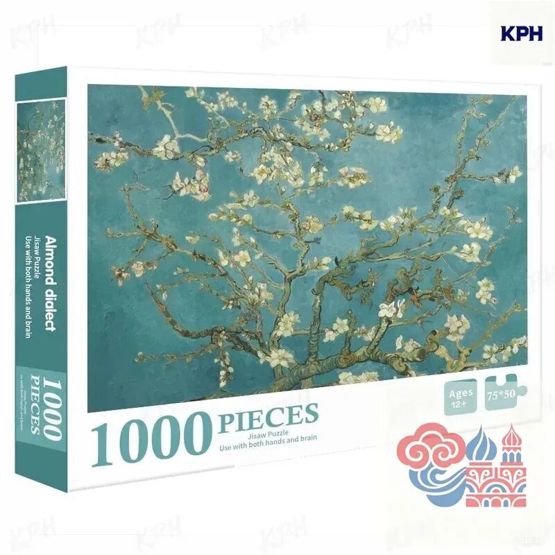 Миндальные цветы Пазл 1000 деталей Развивающая игрушка для детей и взрослых Подарок