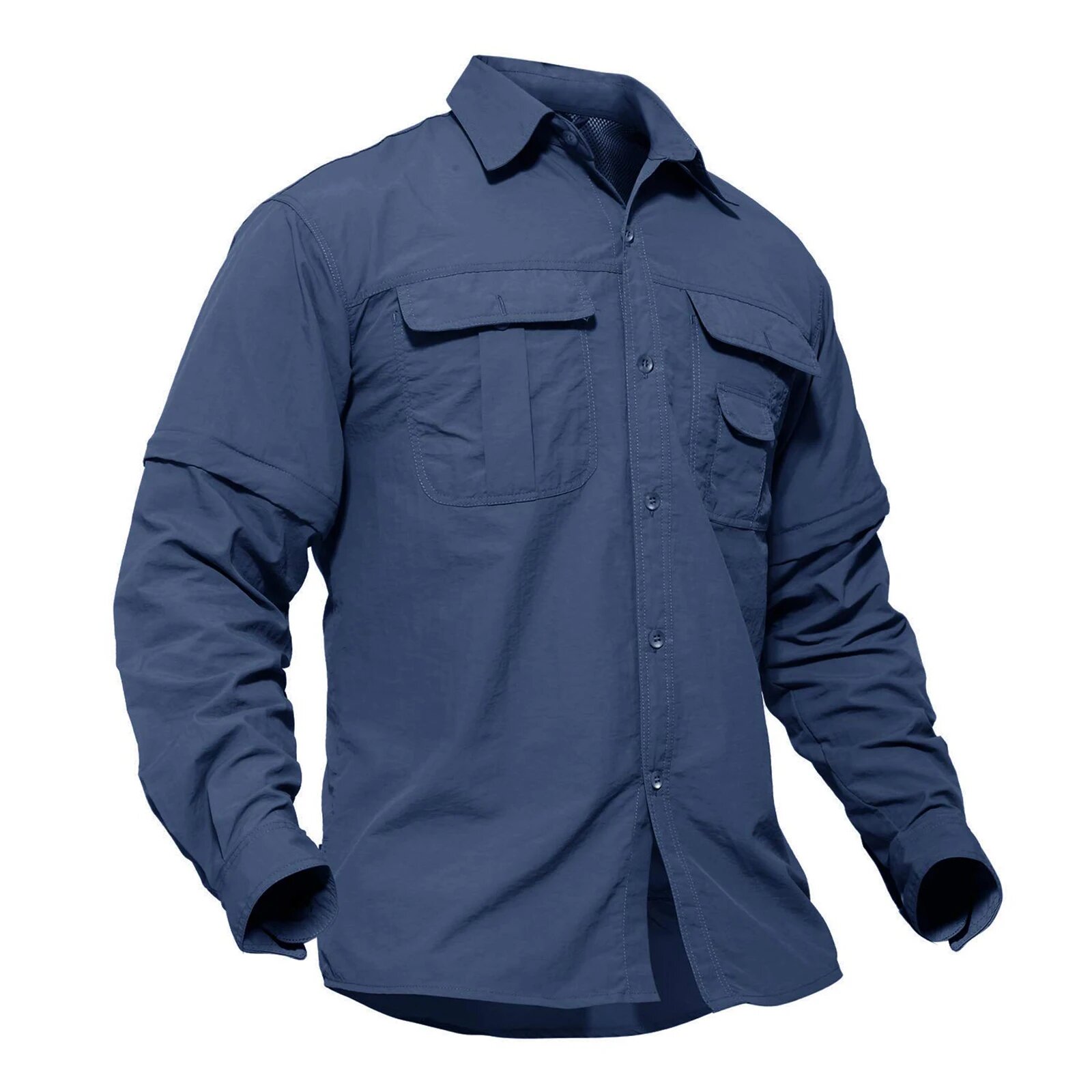 Мужская рубашка темно-синяя, быстросохнущая, 5XL (US 2XL)
