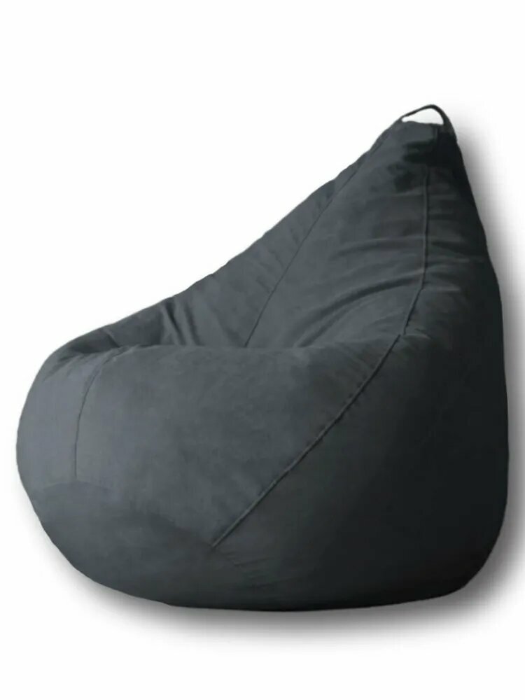 COOLPOUF Кресло-мешок Груша, Микровелюр, Размер XXL, темно-серый