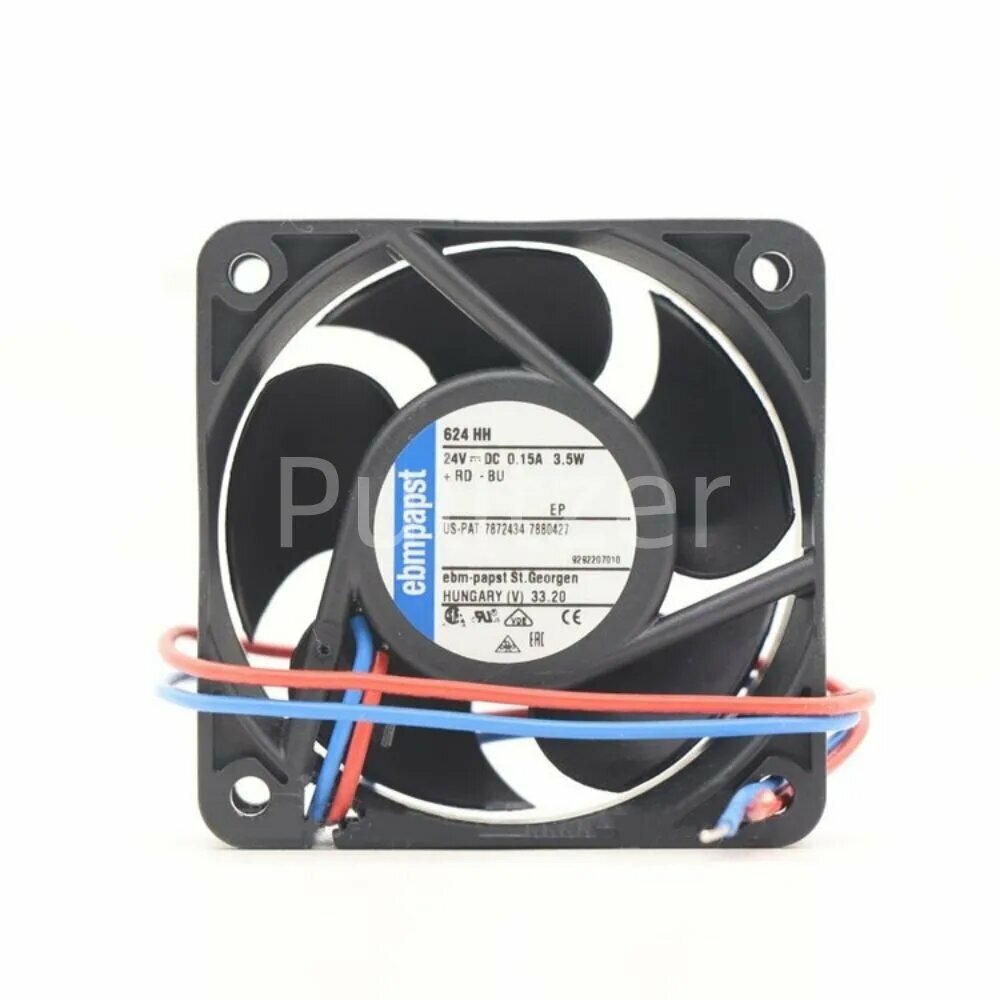 Вентилятор Ebmpapst 624HH 60*60*25 мм компактный осевой вентилятор 24 В 0,15 А 2,9 Вт 8200 об/мин 56 m/h