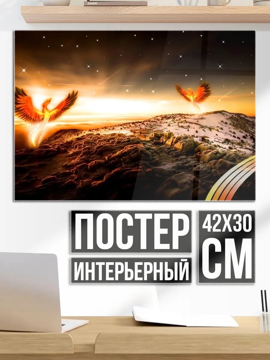 Плакат постер Феникс рассвет