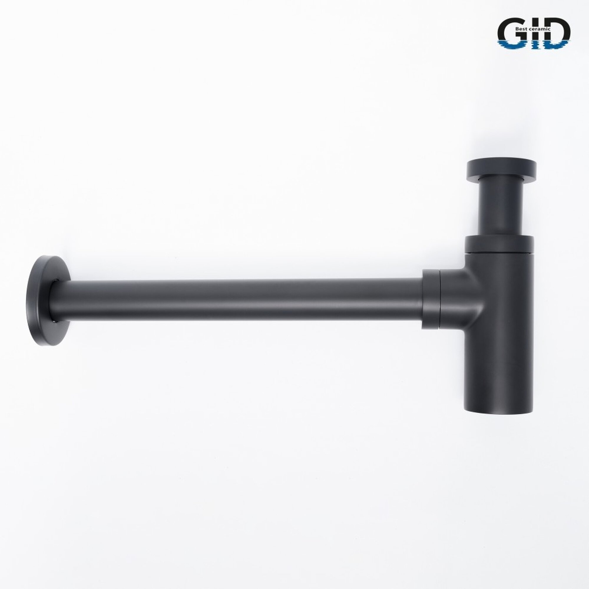 Сифон для раковины Gid G-74BL 75503S черный матовый, бутылочный, латунь, гидрозатвор