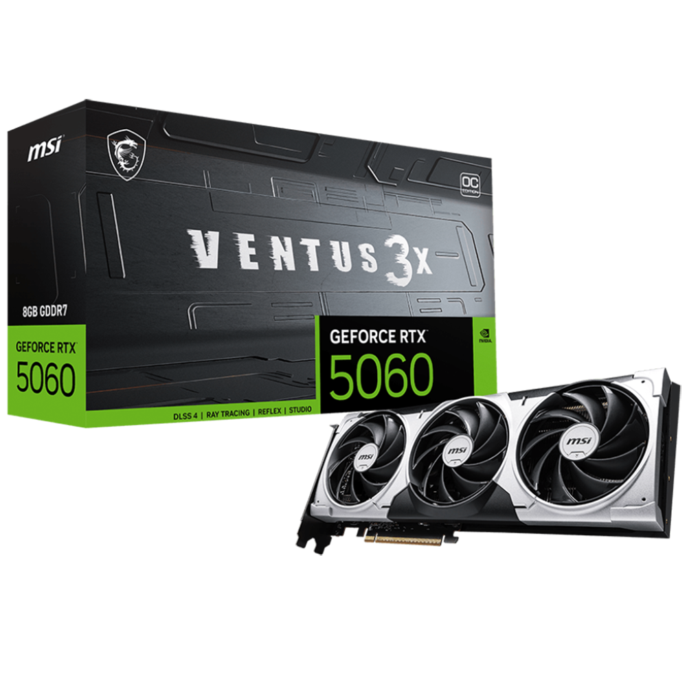 Видеокарта MSI RTX5060 VENTUS 3X OC уц-1 8GB GDDR7 128bit 3xDP HDMI 3FAN RTL