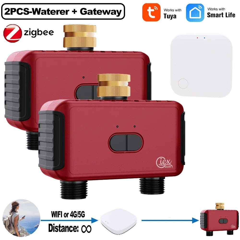 Giexperience 2 зоны Wi-Fi таймер полива, Цвет: 2PCS-Valve-HUB