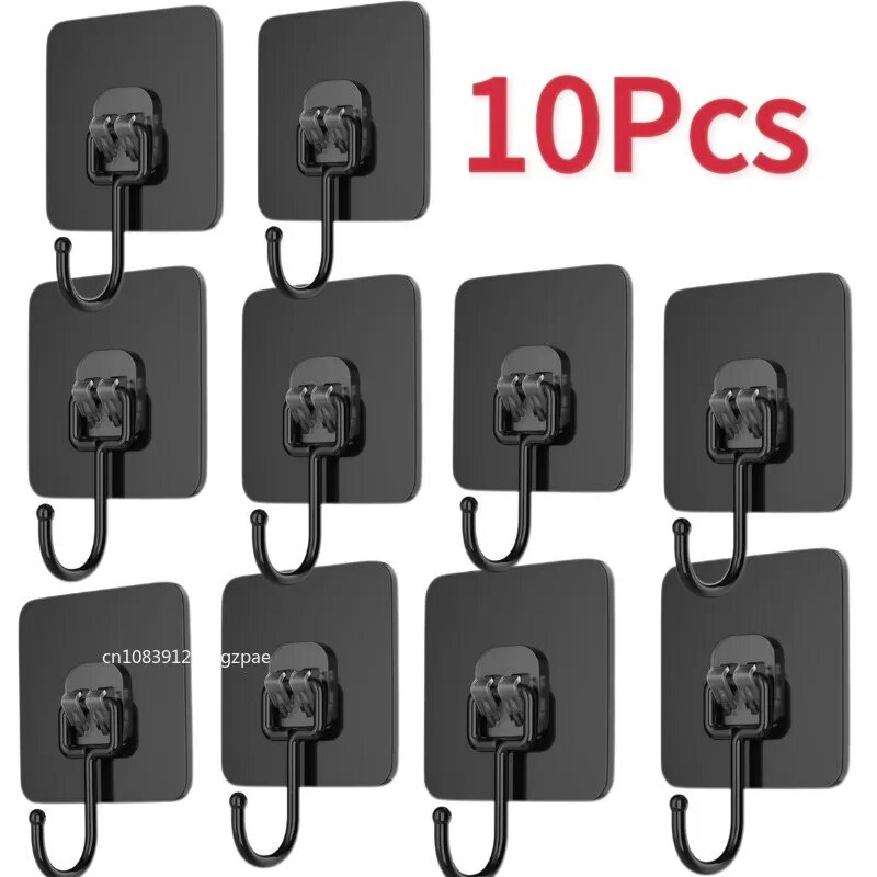 Крючки Andralyn самоклеящиеся черные/золотые/прозрачные ПВХ 1-20 шт black-10pcs