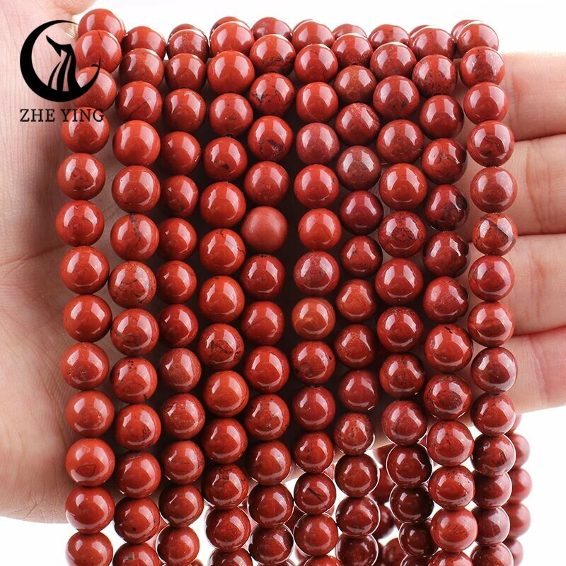 Каменные бусины Zhe Ying содалита 6 8 10 мм Красный, 6-6.5mm(58-60pcs), 70. red jasper L.2