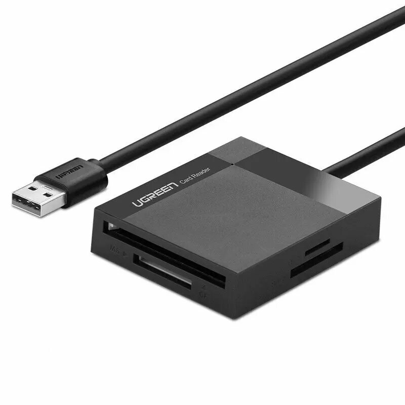 UGREEN зеленый кардридер USB3.0 4-в-1 для карт SD, TF, CF, MS