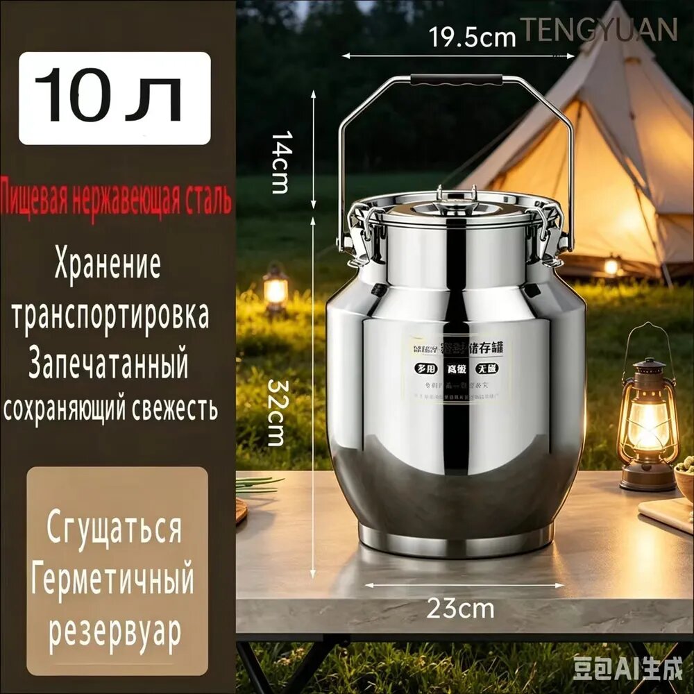 Бидон, Нержавеющая сталь, 10 л