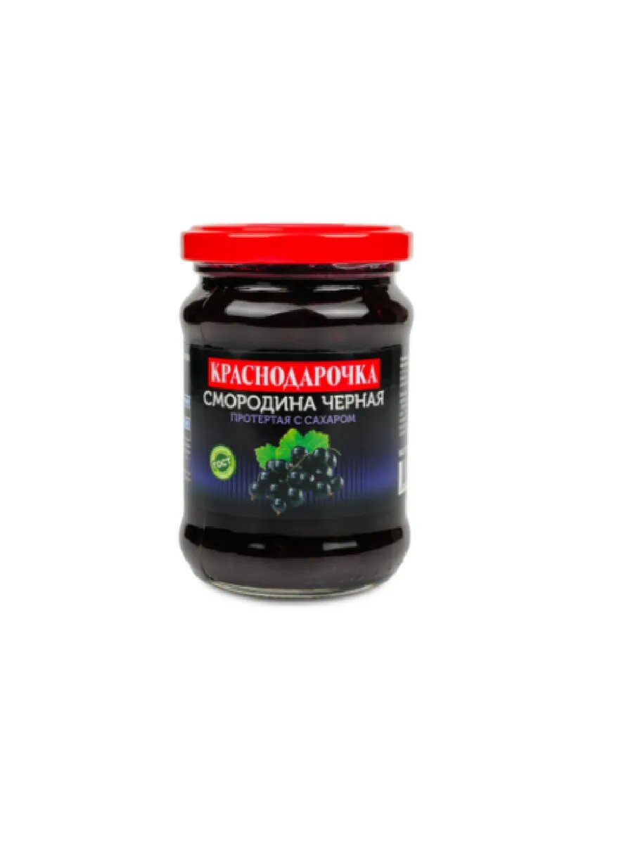 Краснодарочка Смородина чёрная протертая с сахаром, 280г