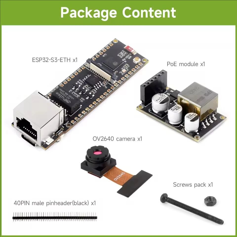 Waveshare ESP32-S3-ETH плата разработки S3-POE-ETH-CAM-KIT