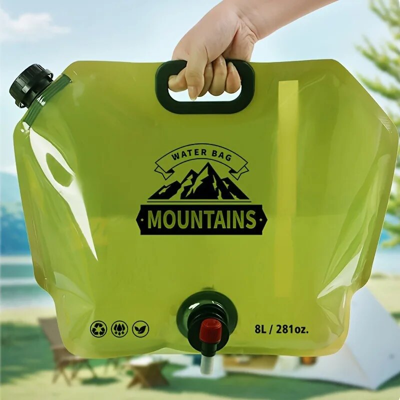 Складная сумка для воды 8 л, без BPA, премиум Green-8L