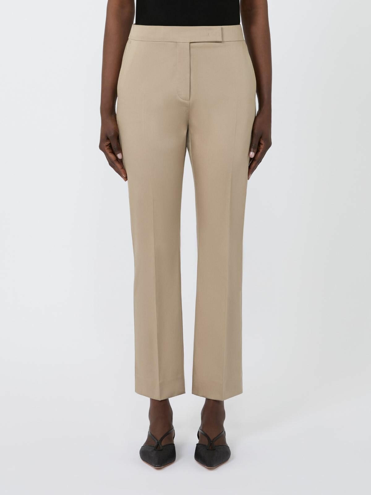 Брюки Max Mara Весна-лето 2026, размер 46IT, бежевый — фото 1