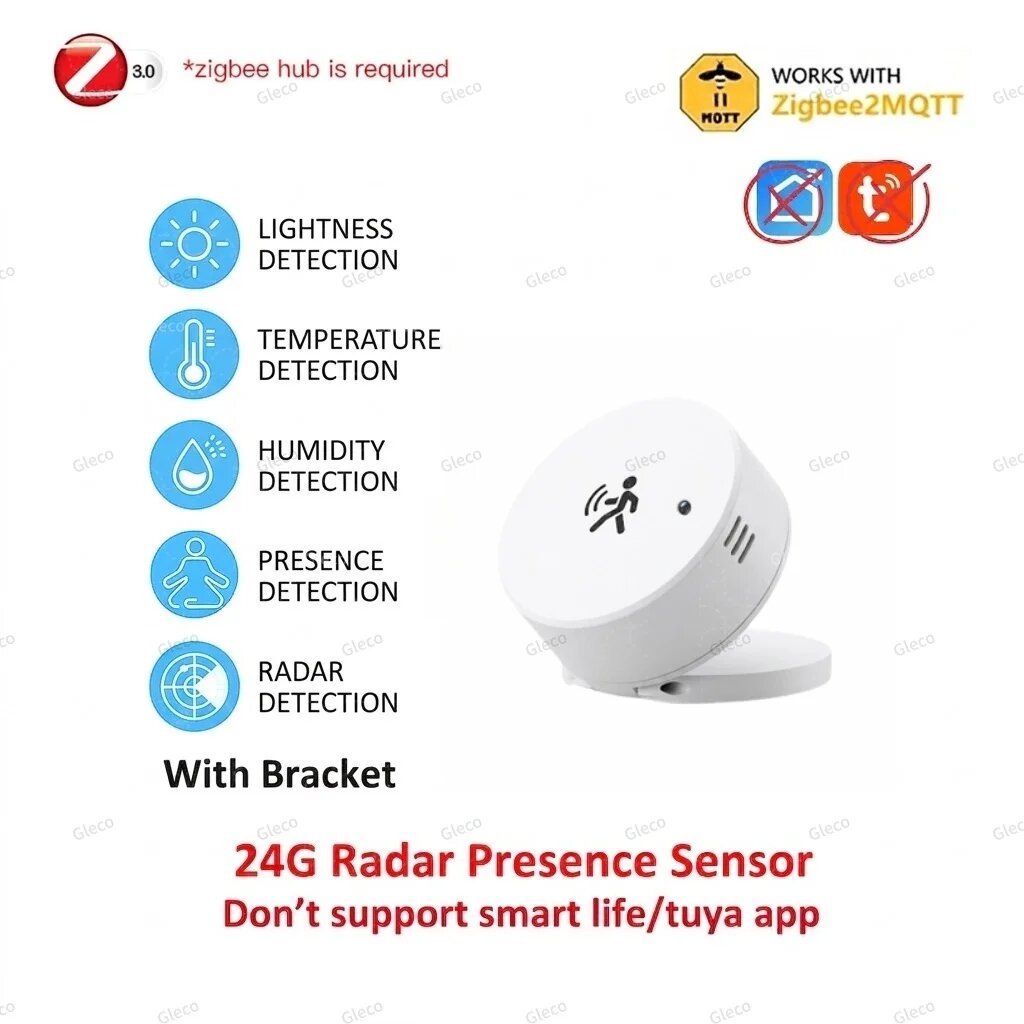 Coolo Zigbee 24G mmwave датчик присутствия Z2M Multi Sensor