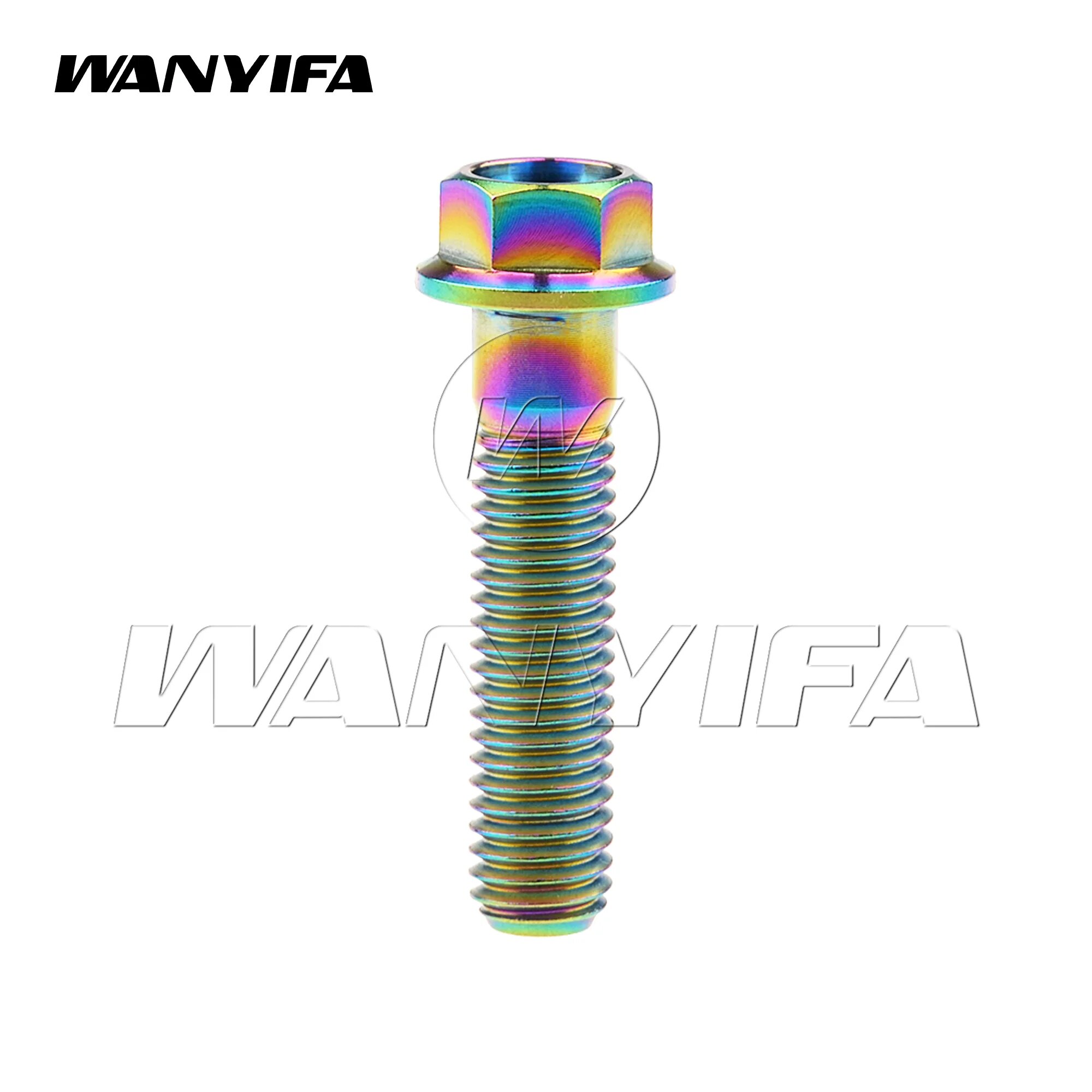 Wanyifa Титановые болты M6M8x10-100 мм с фланцем Мульти, Rainbow, M8x65mm