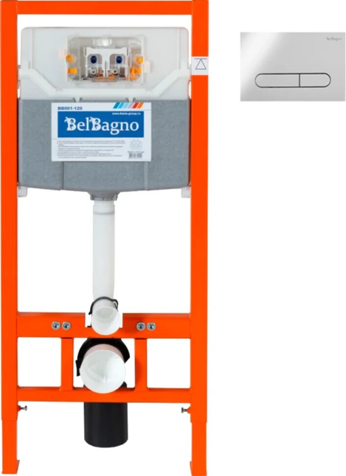 Инсталляция Инсталляция BelBagno BB001-120 + Кнопка Prospero BB005-PR-CHROME хром глянцевый