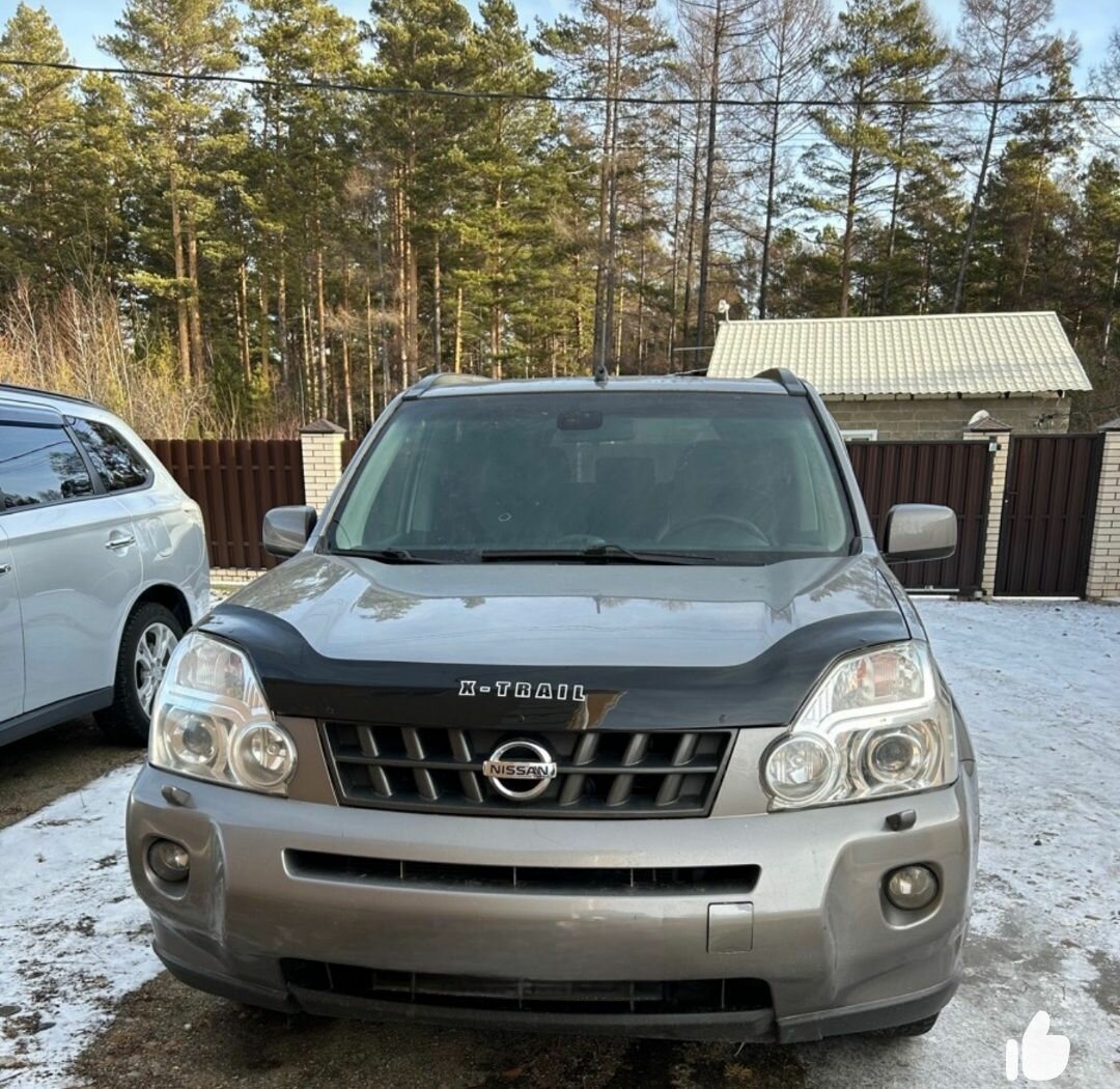 Дефлектор капота мухабойка отбойник/Ниссан Х-трел (Т31) 2007-2014 длинный/Nissan X-TRAIL (T31)(2007-2014) длинный
