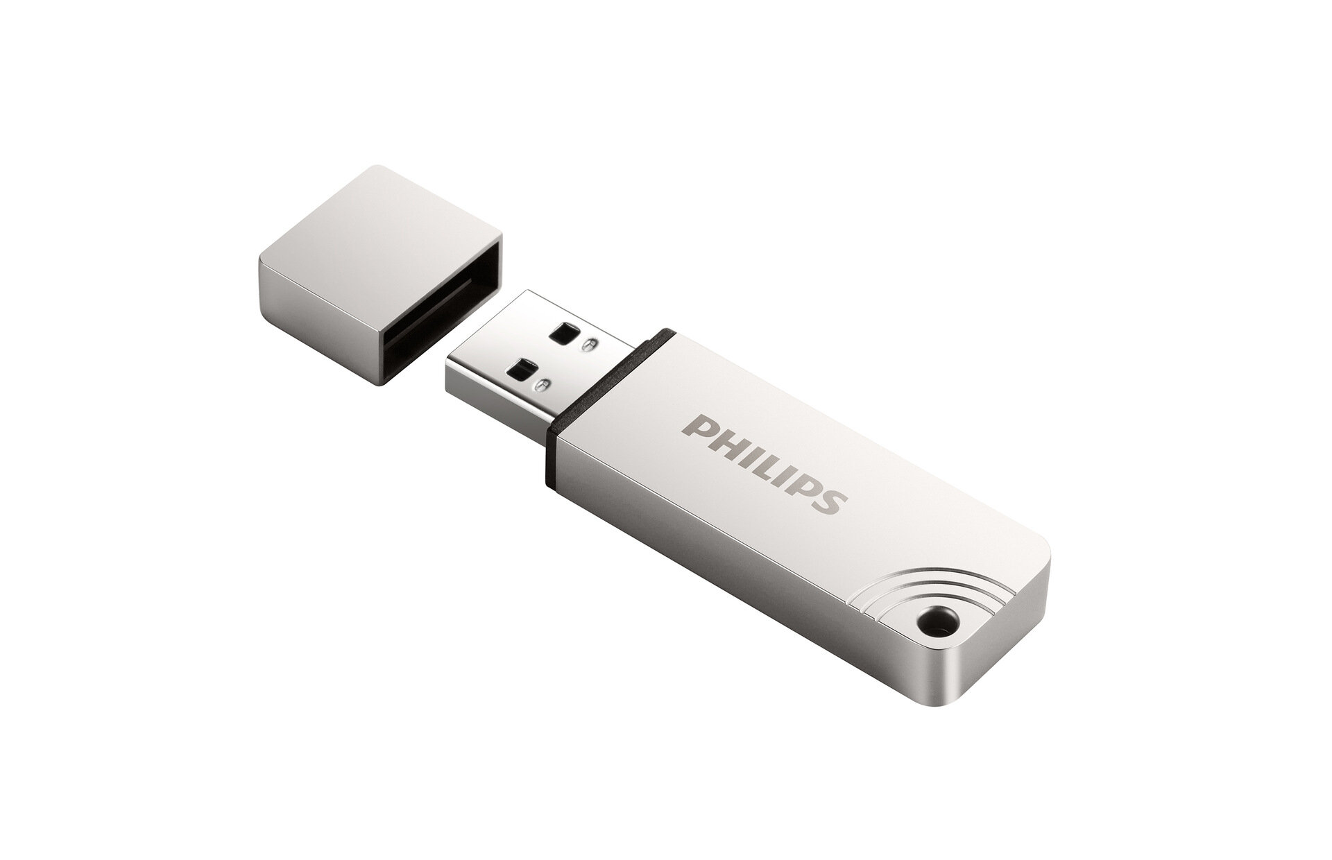 Флешка Philips металлическая 256 ГБ высокоскоростная портативная для компьютера, автомобиля и бизнеса — серебристо-серый