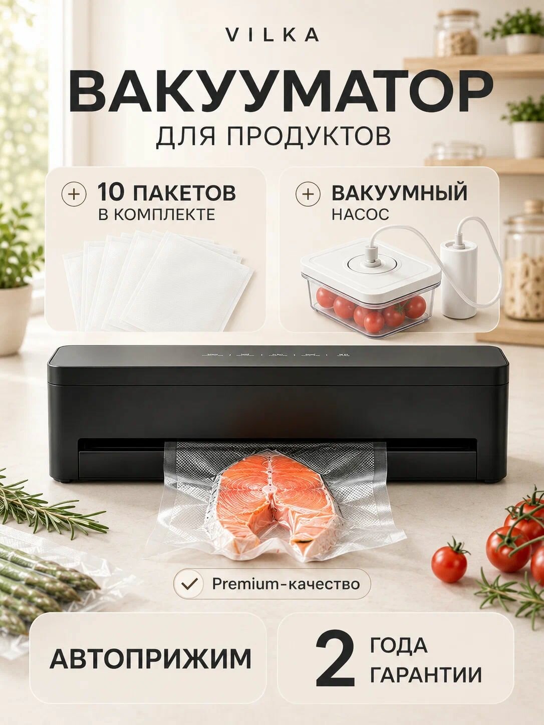 Вакууматор для продуктов VILKA VZ-29