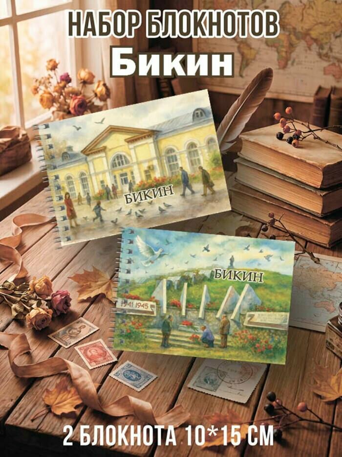 Набор блокнотов 2 шт 10х15 см Бикин