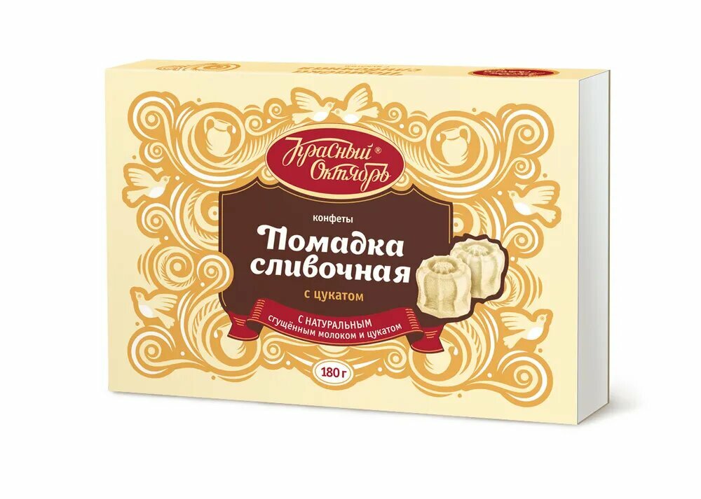Конфеты Красный Октябрь Сливочная помадка с цукатом, 180 г
