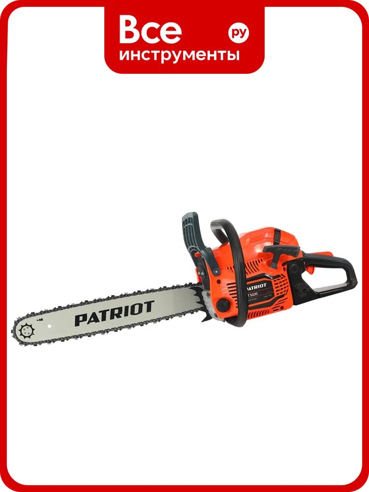 Бензопила PATRIOT PT 5220 220105570 полупрофессиональная двухтактная с виброзащитой, легким запуском и системой смазки