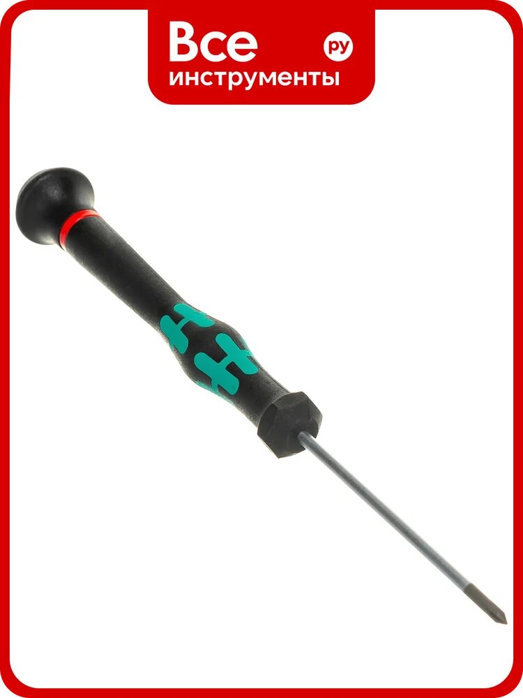 Отвертка WERA 2050 PH 00/60 MM WE-118020, для крестообразного крепежа, прямая рукоять из прочного сплава, для точных