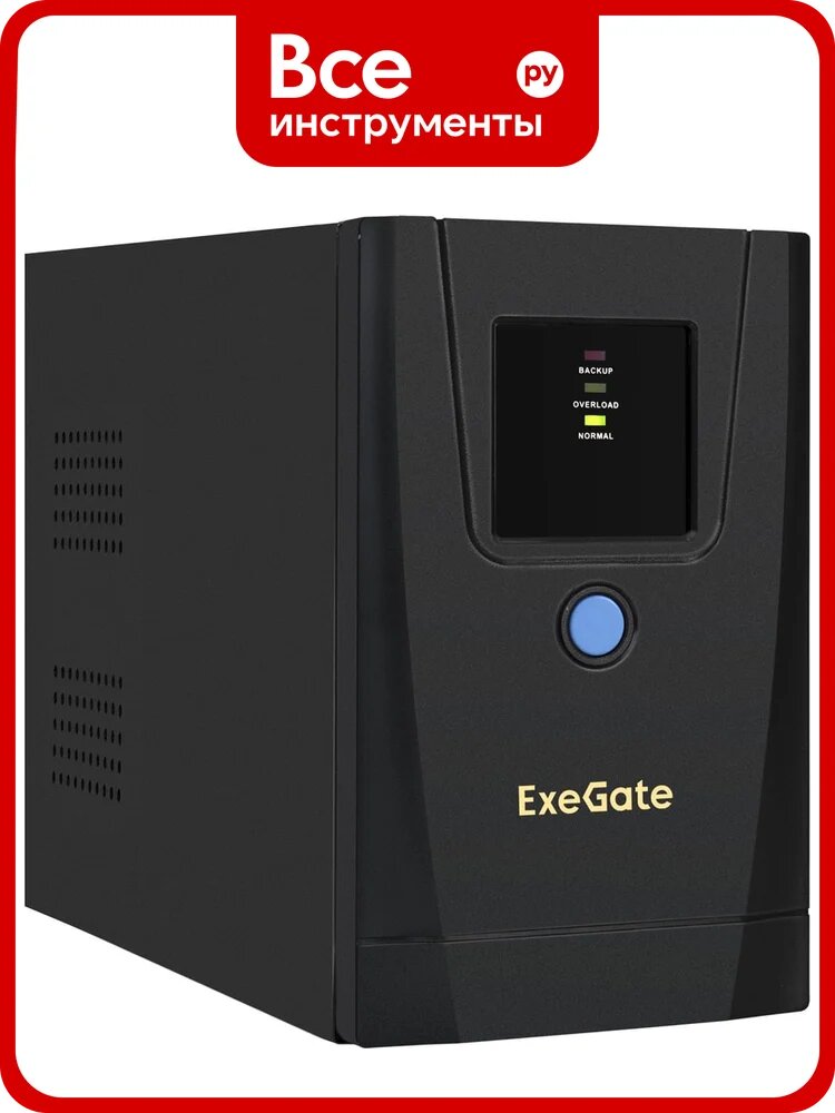 Источник бесперебойного питания ExeGate SpecialPro UNB-650. LED. AVR.1SH.2C13 650VA/360W, 1Sch/2C13, металлический корпус, Black 292767