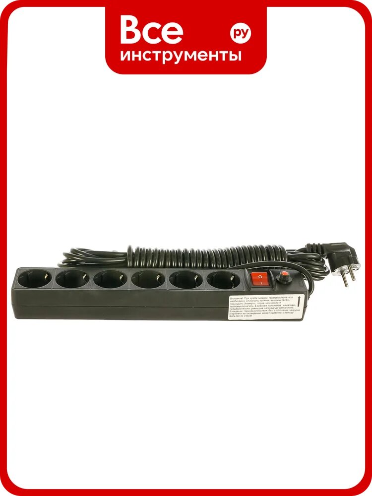 Сетевой фильтр UNIVersal 967U-4010, 6 розеток, 10 м, цвет черный