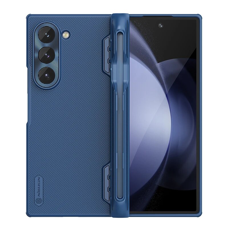 Чехол Nillkin Super Frosted Shield для Samsung Galaxy Z Fold 6 с защитой от падений и воздушной Blue